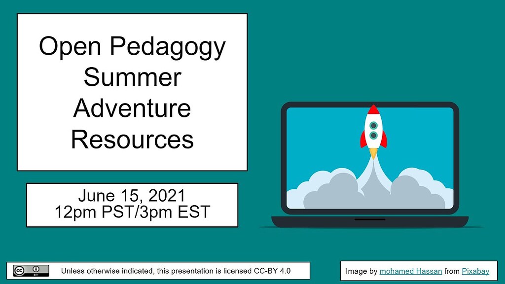Video recording from "Sharing Resources and Examples of Open Pedagogy ...